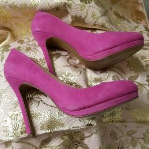 Jessica Simpson | Shoes | Hot Pink Suede Jessica Simpson High Heel ...